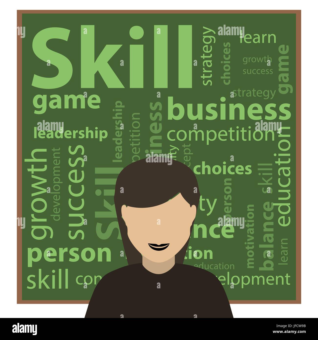 Skill and skills concept. Vector illustration for your design. Text ...