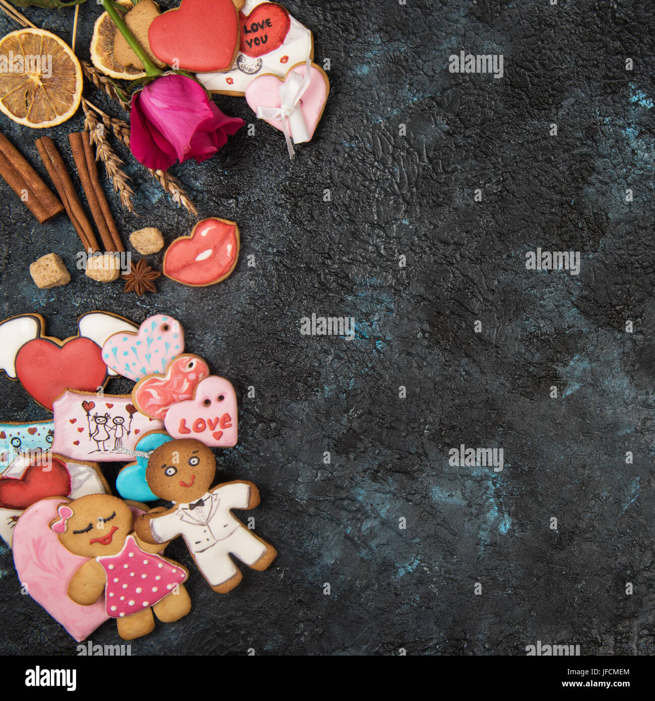 Gingerbreads for Valentines Day Stock Photo - Alamy