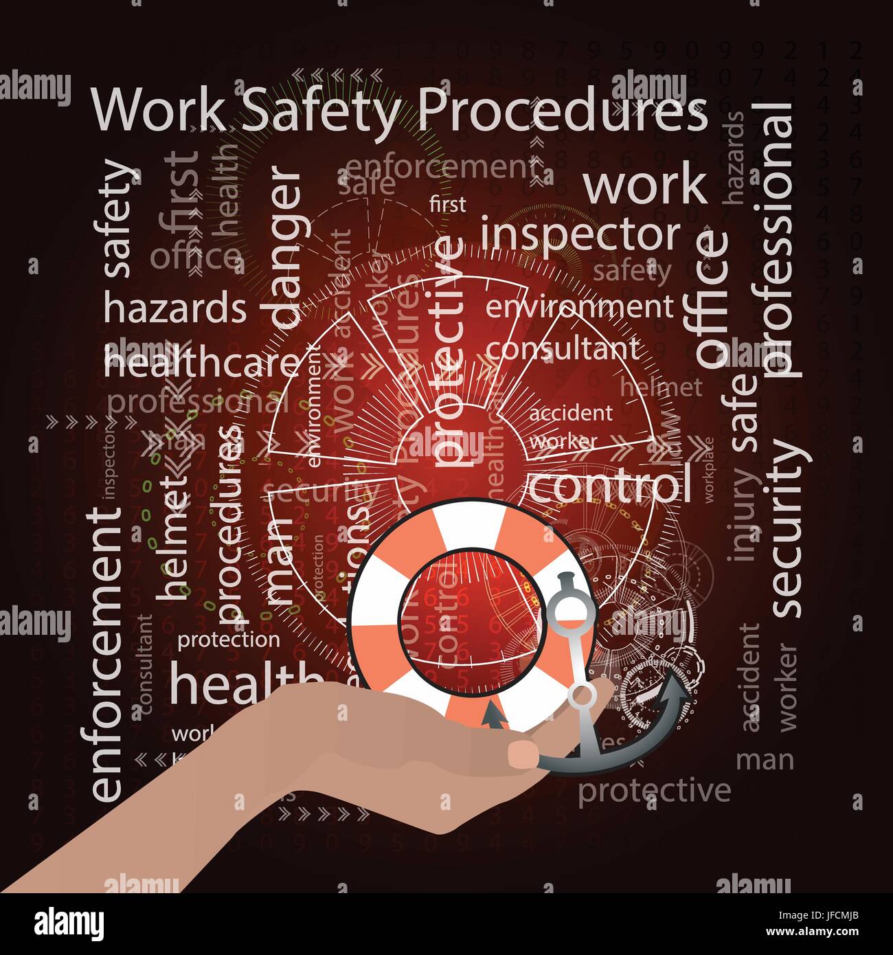Work Safety Procedures concept. Vector illustration for your design ...