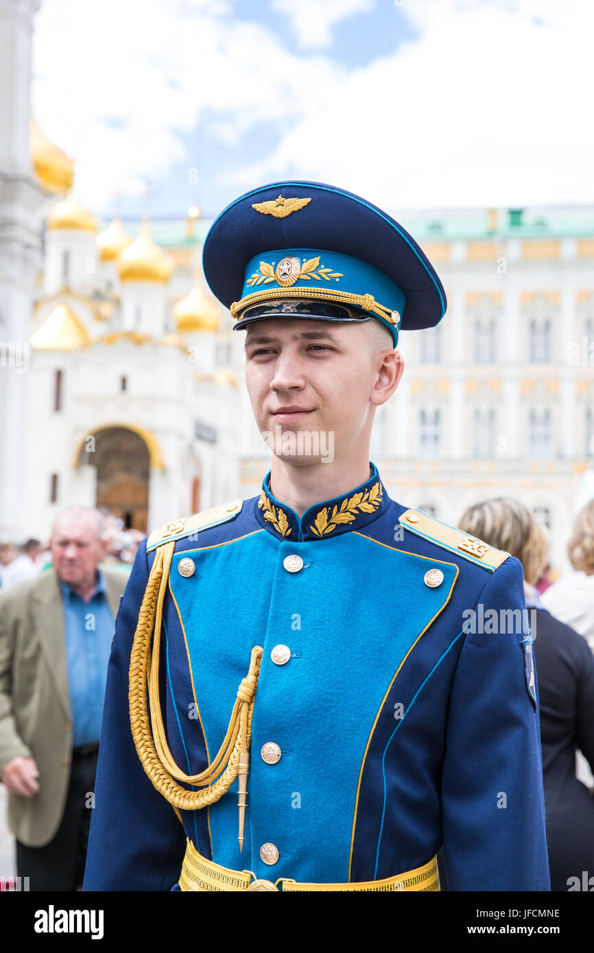 Young male soldier in a uniform standing guard in Kremlin Stock Photo ...