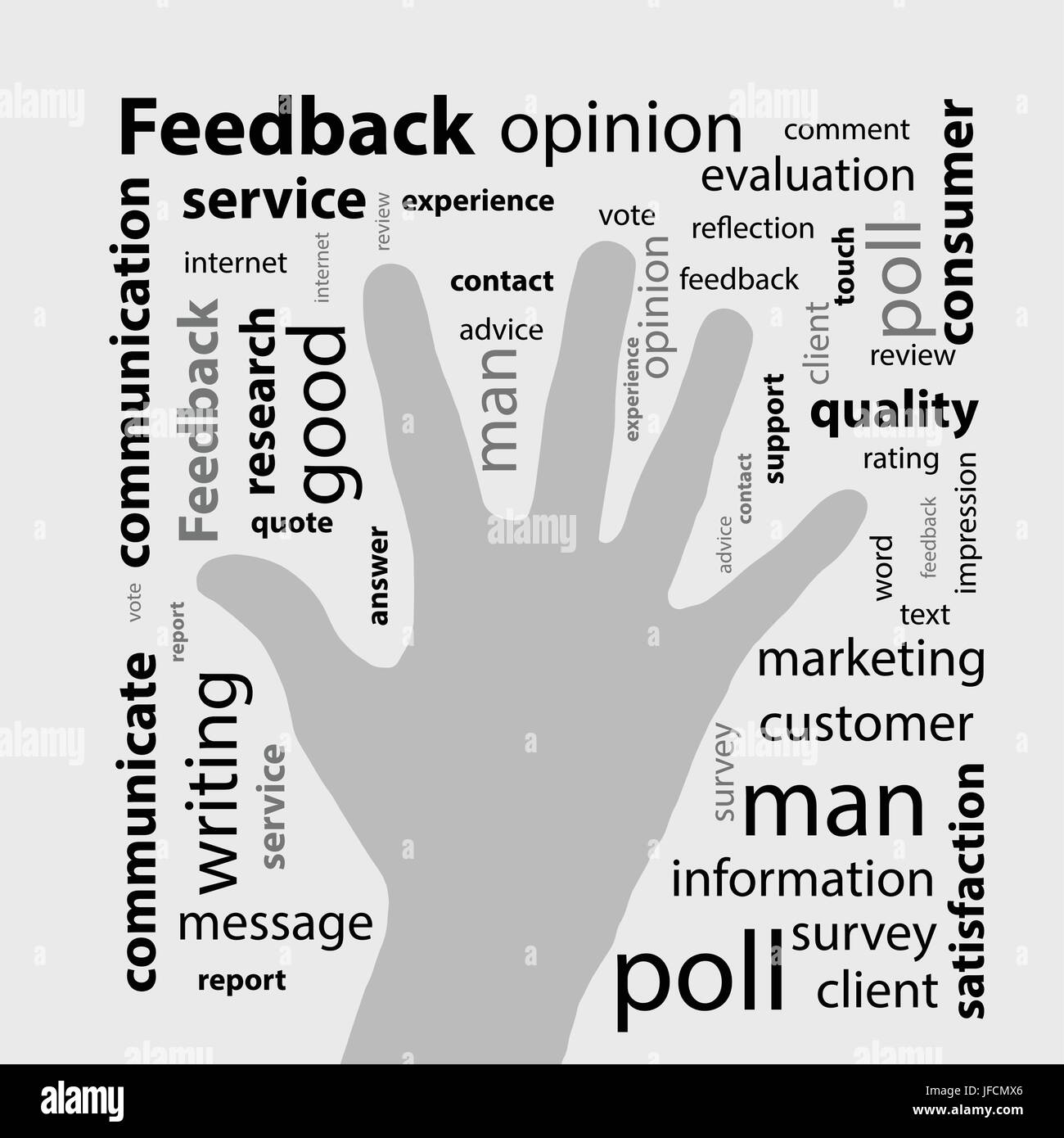 Feedback concept. Vector illustration for your design. Text on a gray ...