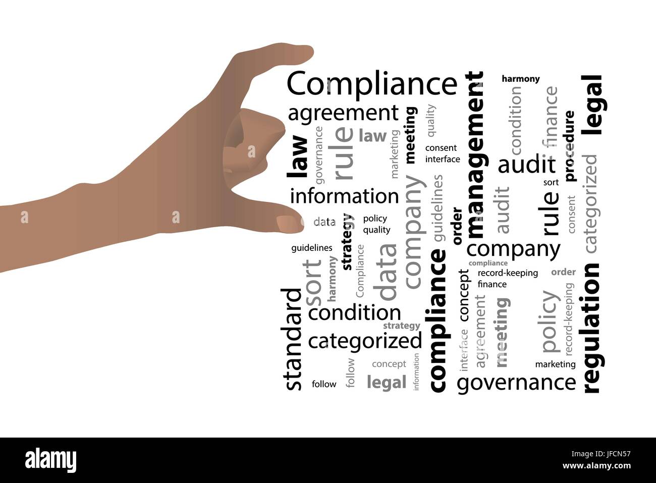 Compliance concept. Vector illustration for your design. Text on white ...