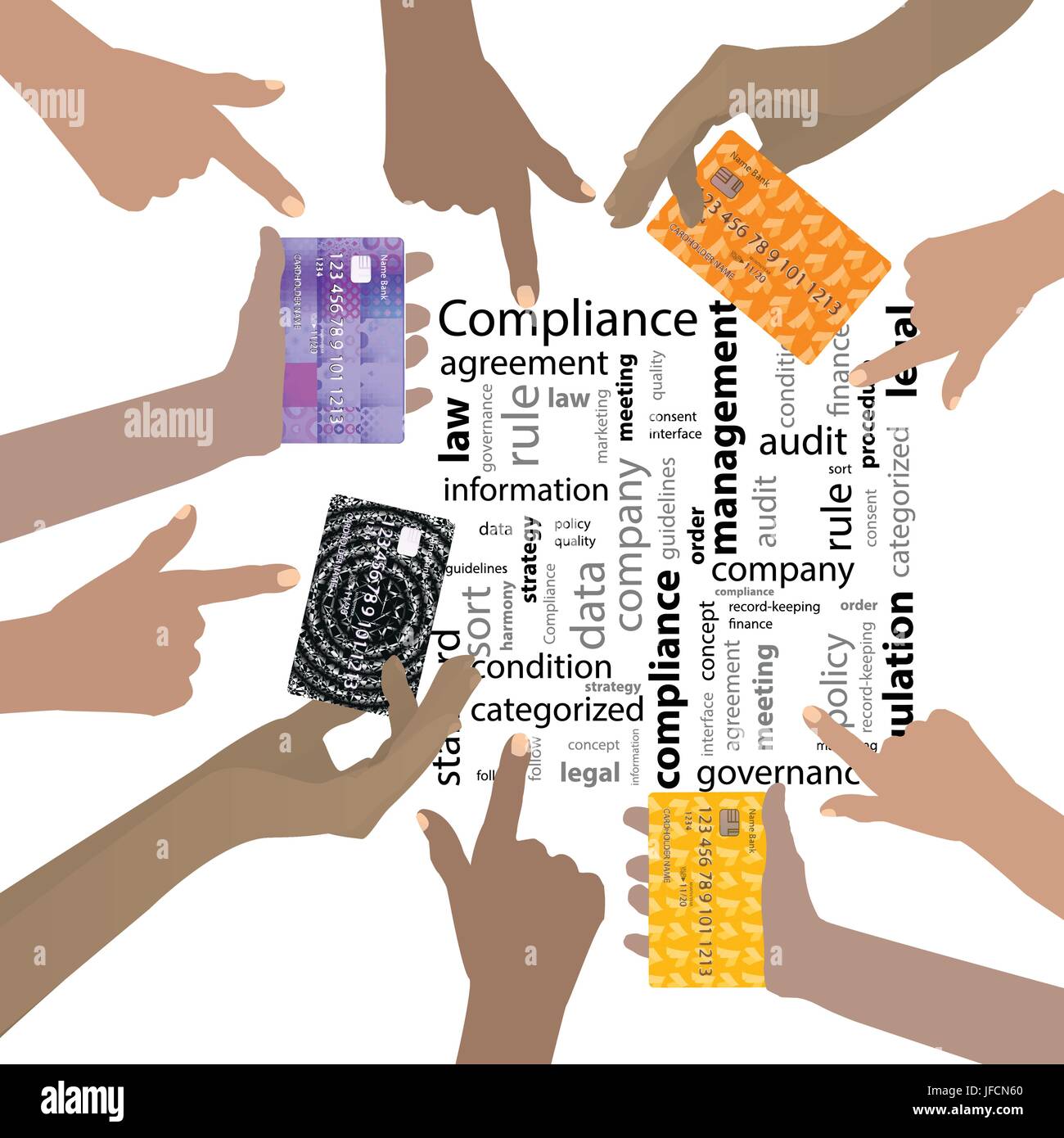 Compliance concept. Vector illustration for your design. Text on white ...