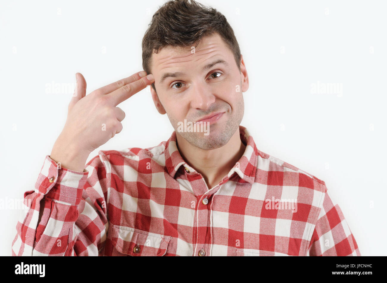 Man smile gun to head hi-res stock photography and images - Alamy