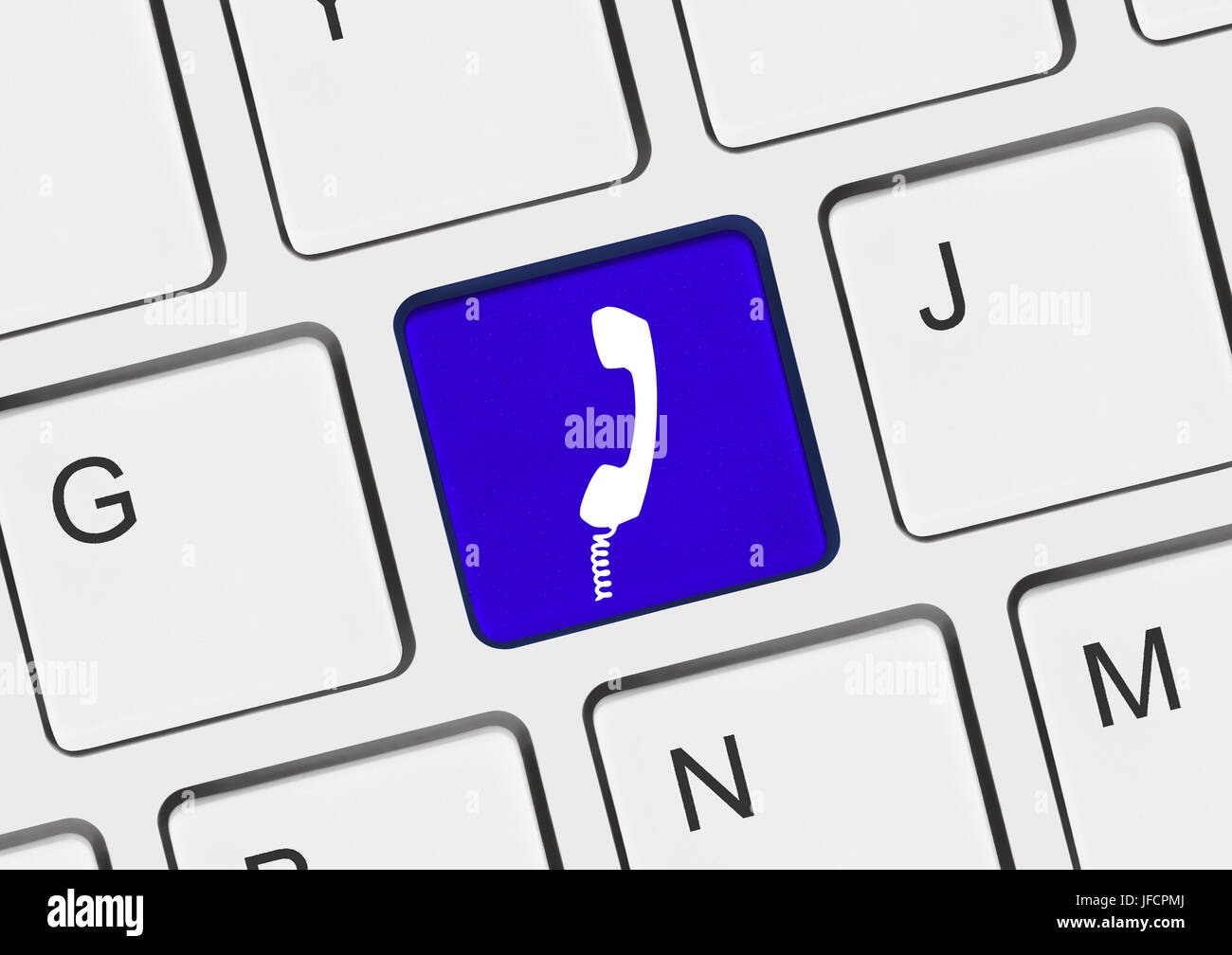 Computer keyboard with phone key Stock Photo - Alamy