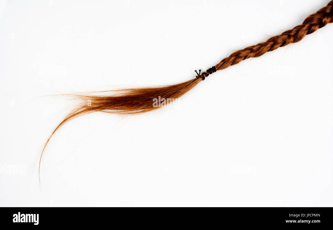 Braid of Artificial Hair Isolated on White Background Stock Photo - Alamy