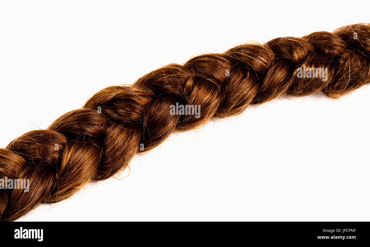 Braid of Artificial Hair Isolated on White Background Stock Photo - Alamy