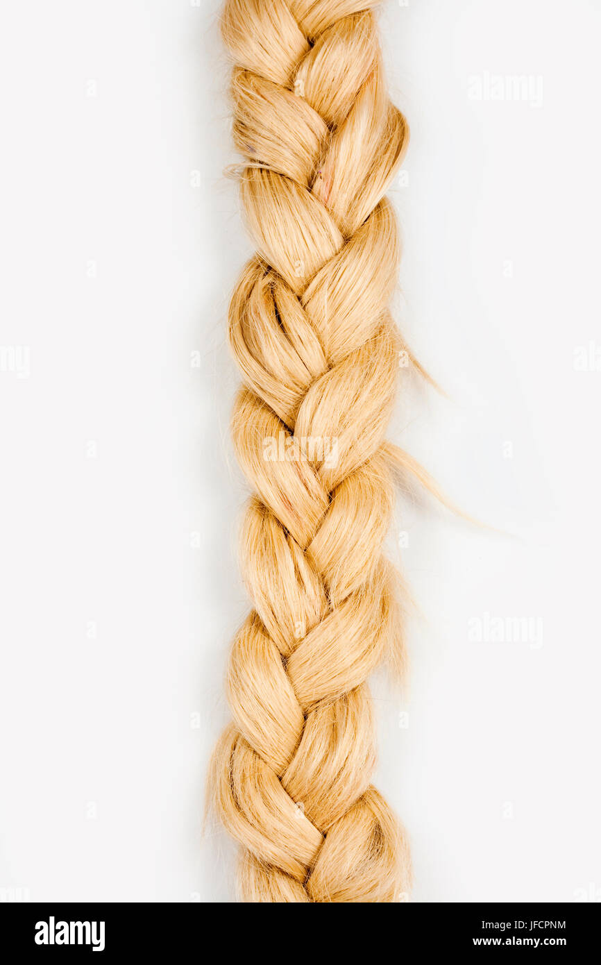 Braid of Artificial Hair Isolated on White Background Stock Photo - Alamy