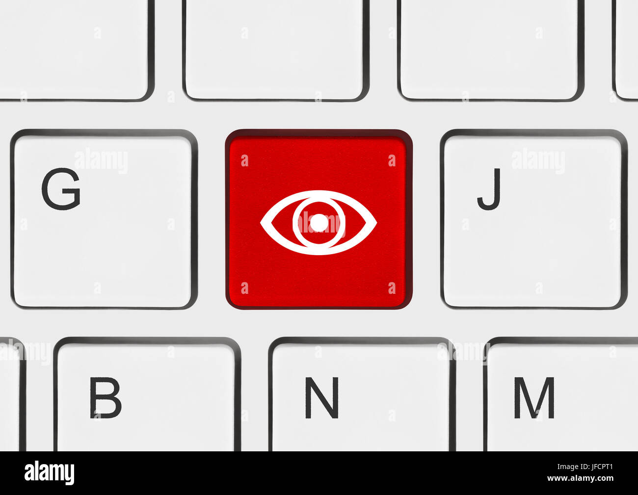Computer keyboard with Eye key Stock Photo - Alamy
