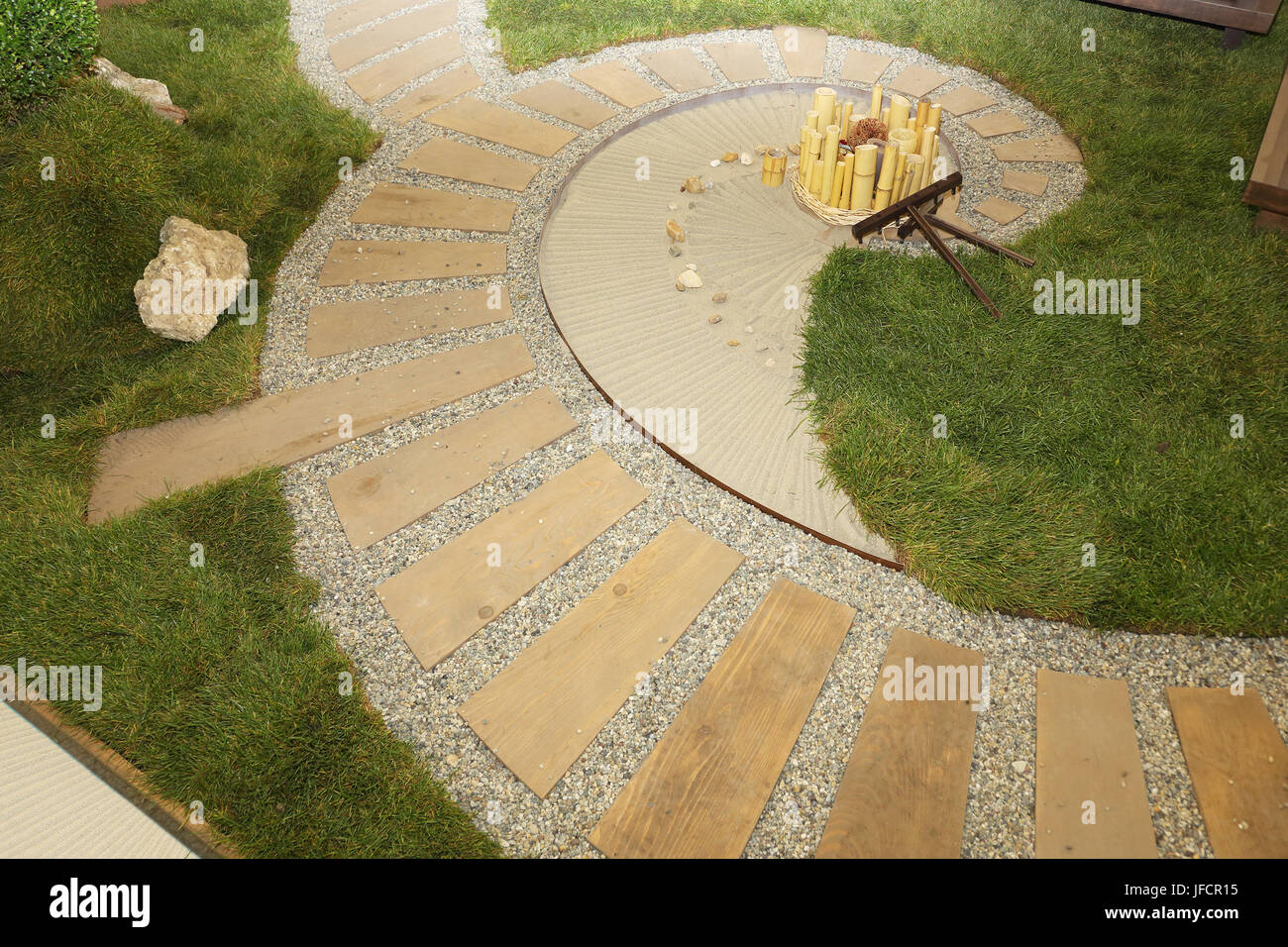 Spiral Zen Garden Stock Photo - Alamy