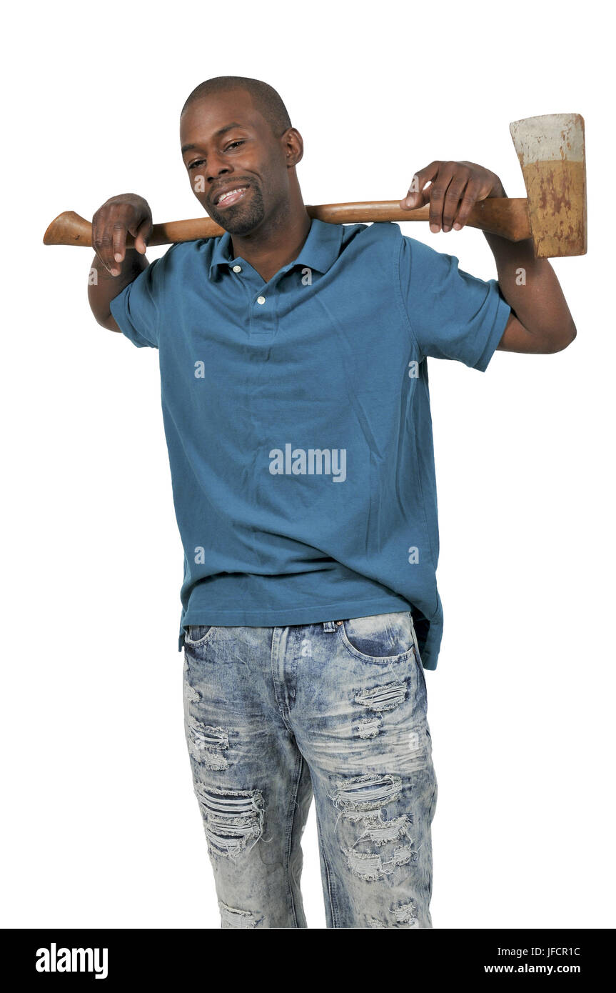 Man with an axe Stock Photo - Alamy