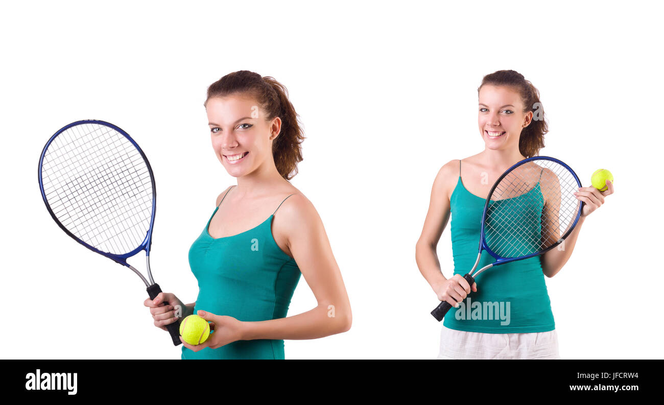 Female tennis player court Cut Out Stock Images & Pictures - Alamy