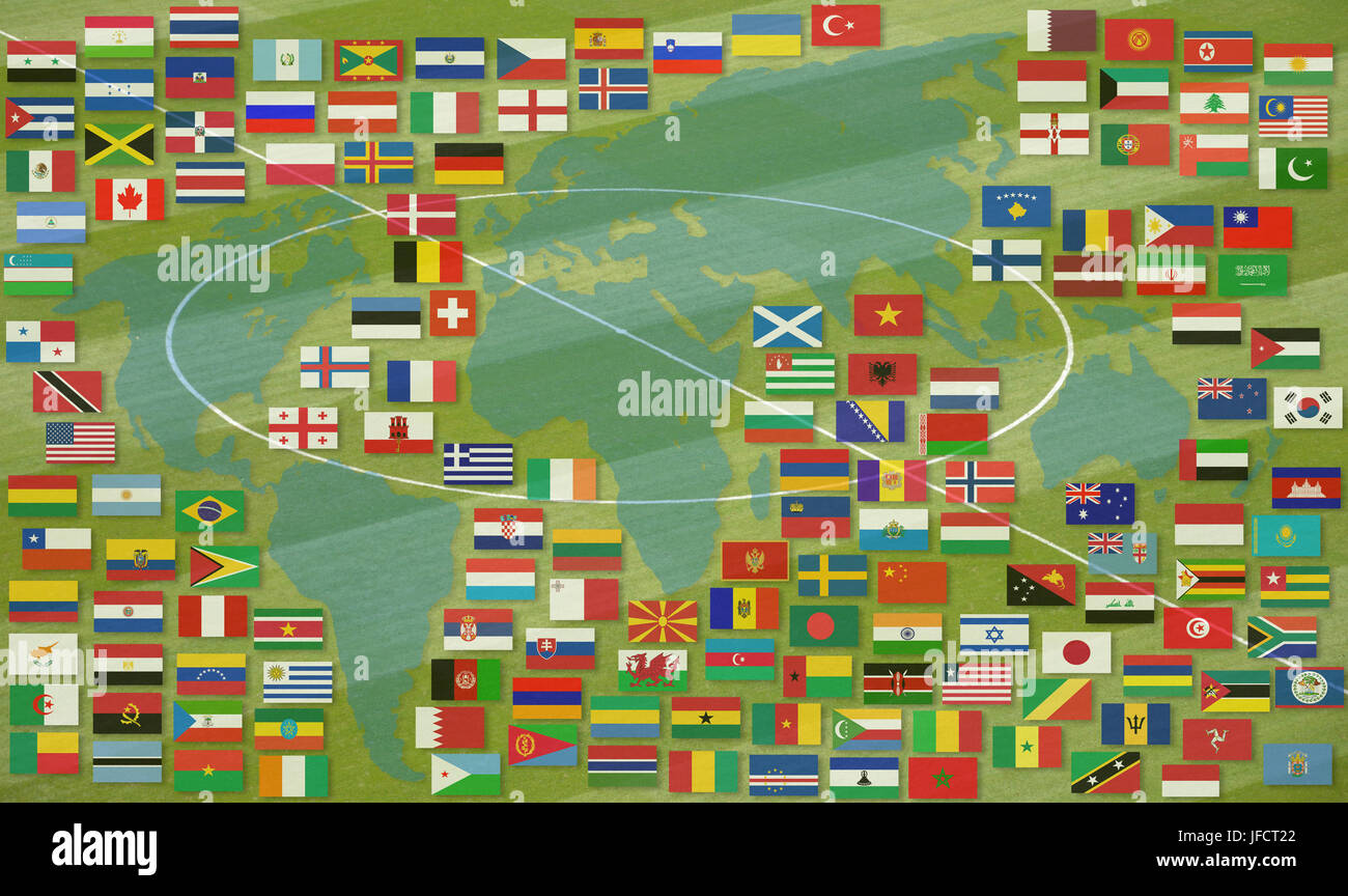 Soccer field WM and EM Stock Photo - Alamy