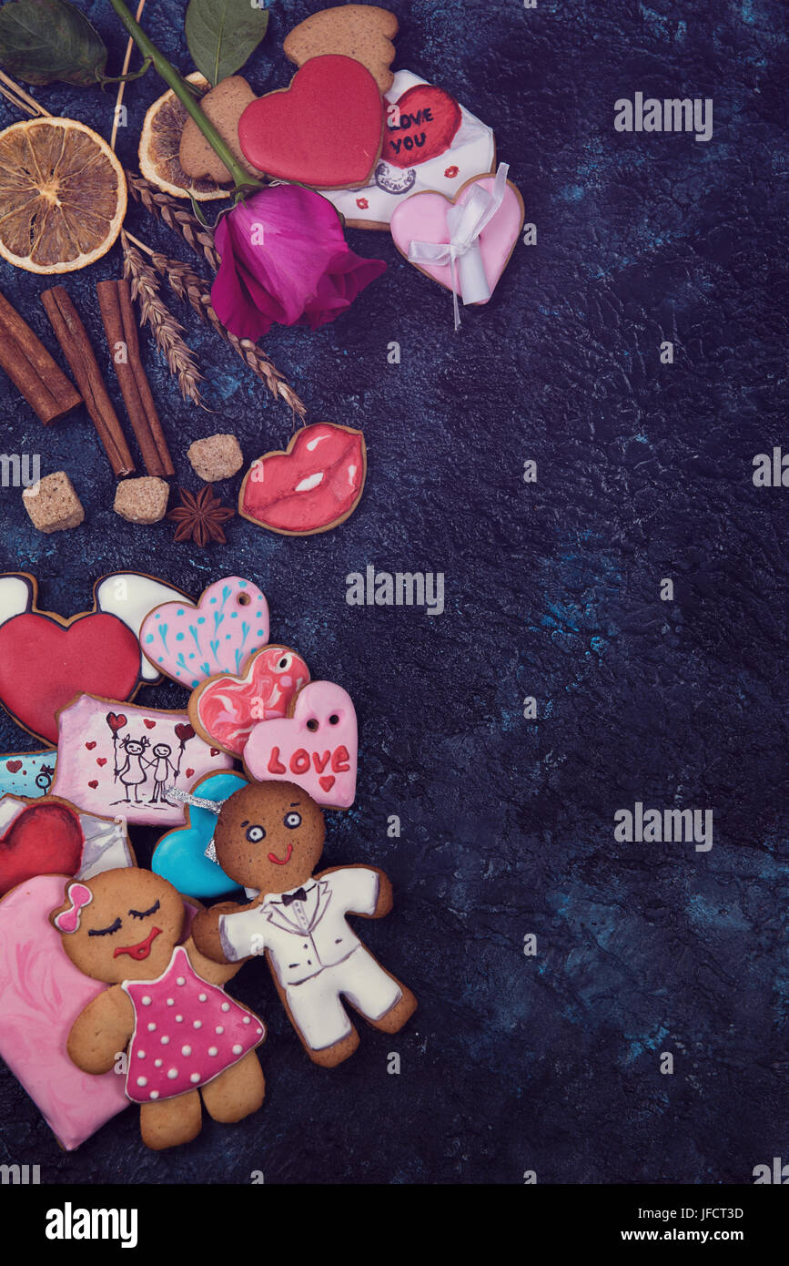 Gingerbreads for Valentines Day Stock Photo - Alamy