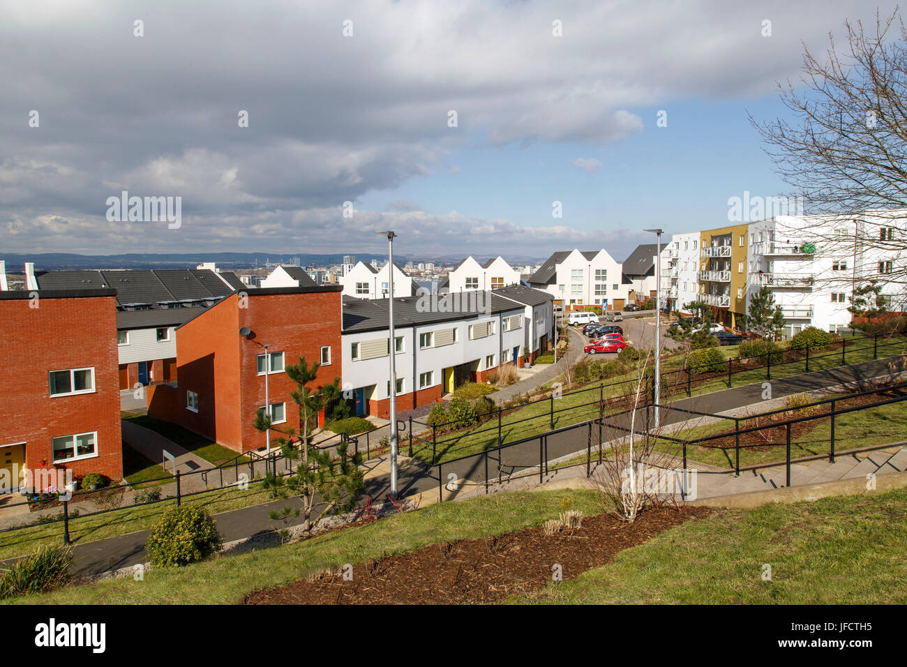 New building development cardiff homes wales hi-res stock photography ...