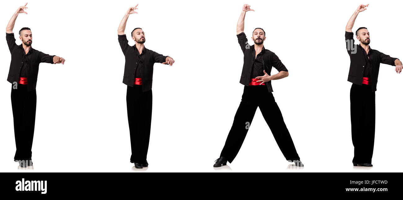 Spanish dancer in various poses on white Stock Photo - Alamy