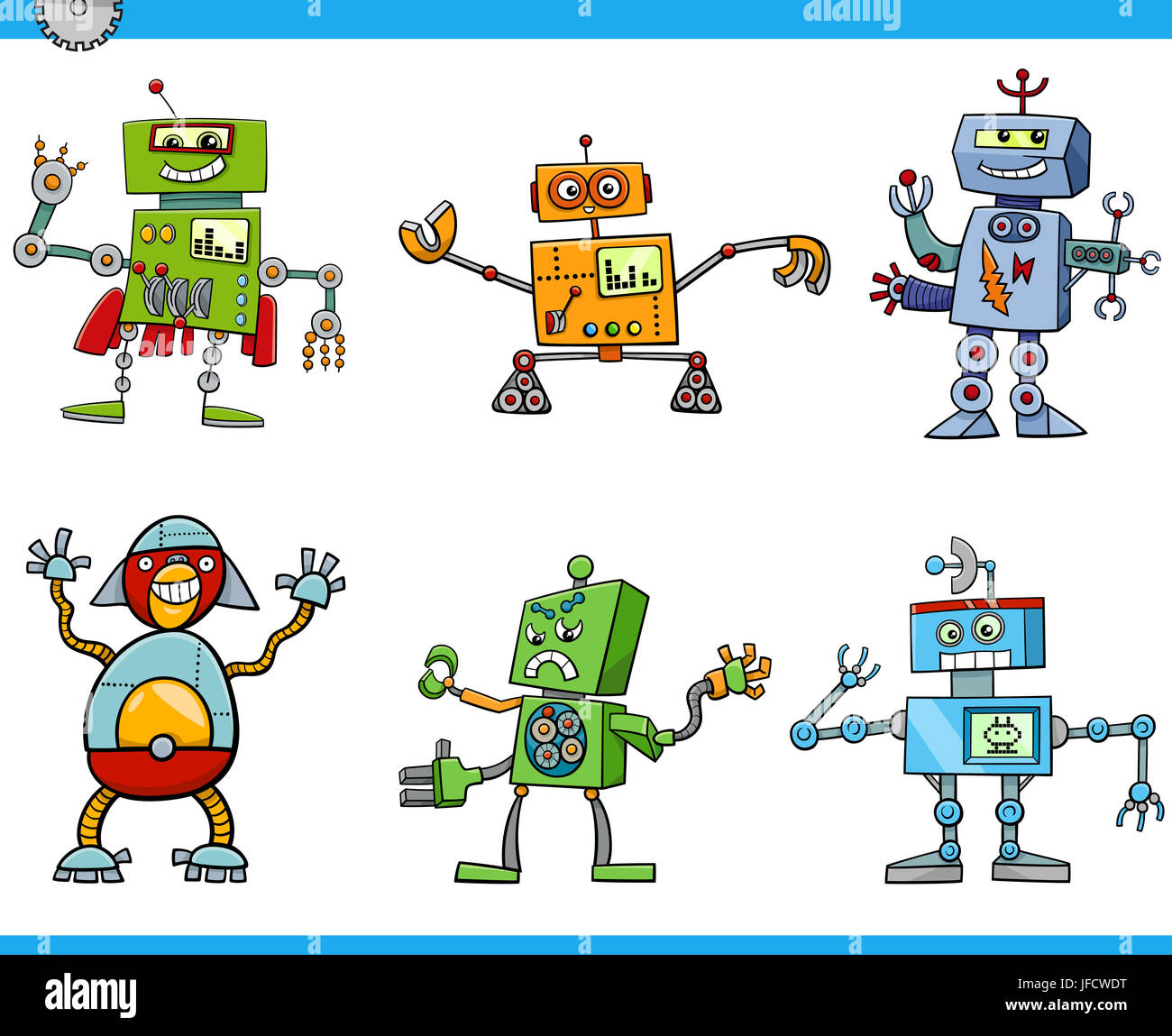 robot cartoon characters Stock Photo - Alamy