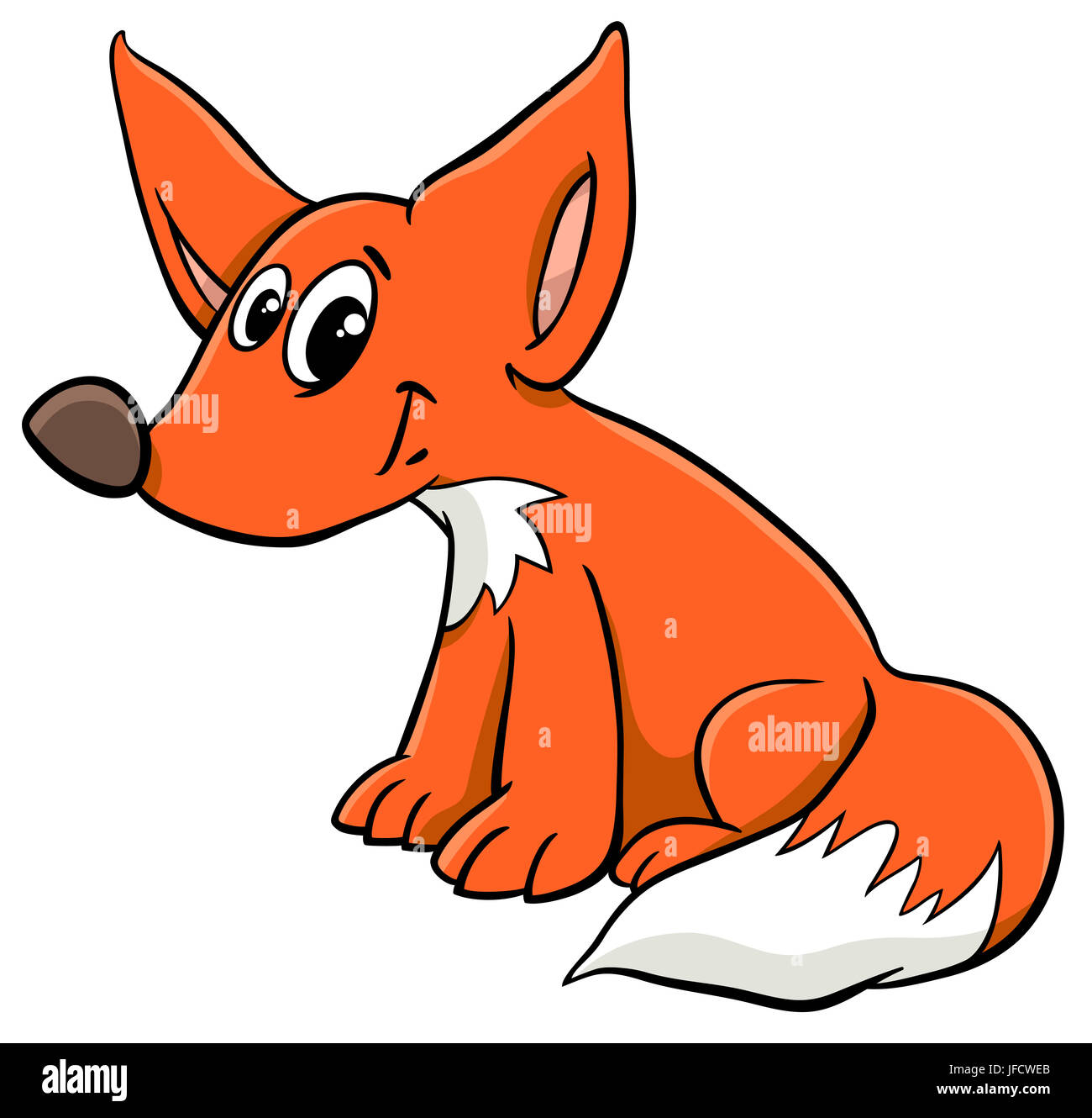 young fox cartoon character Stock Photo - Alamy