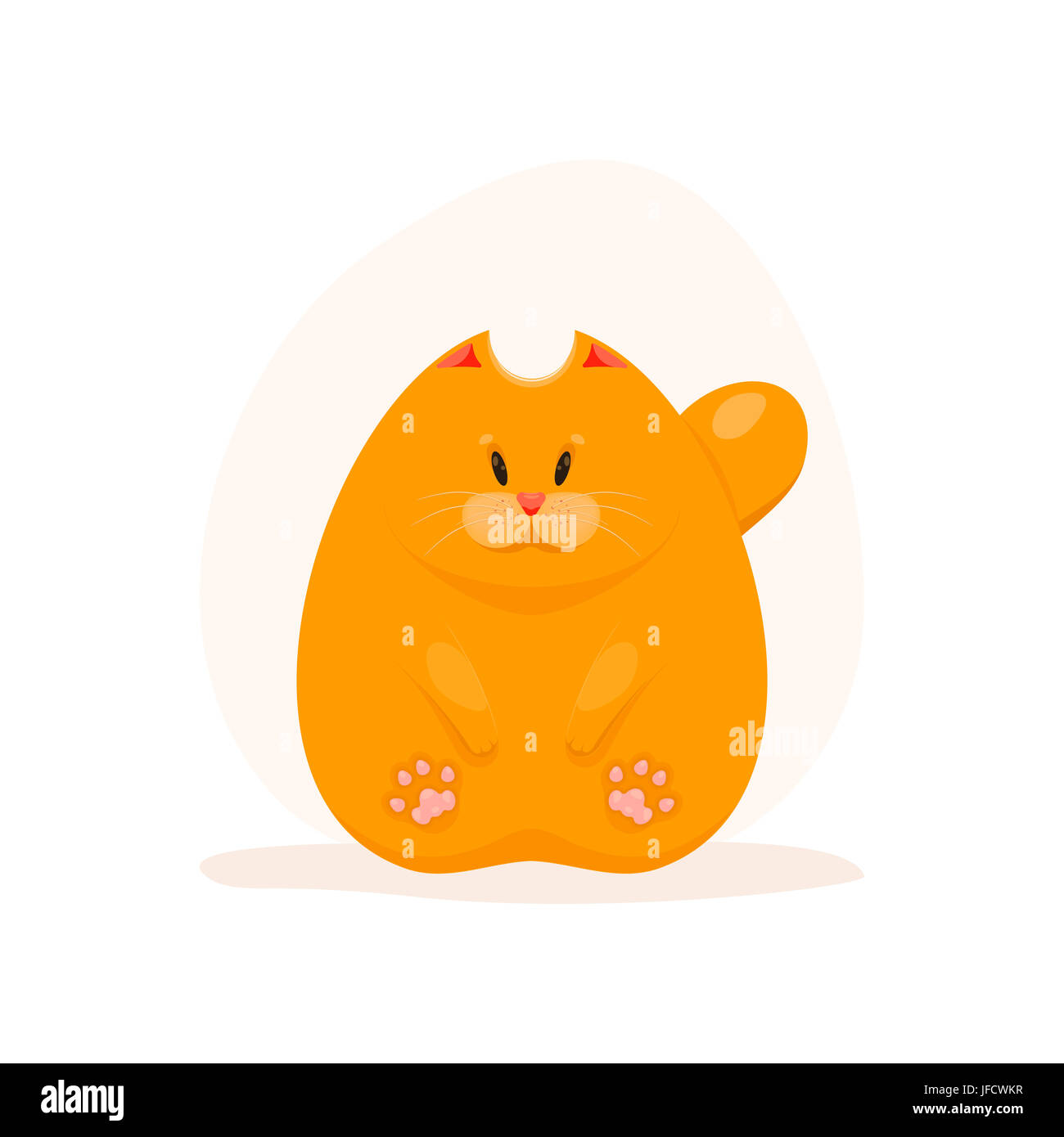 Vector illustration of cute fatty ginger cat Stock Photo - Alamy