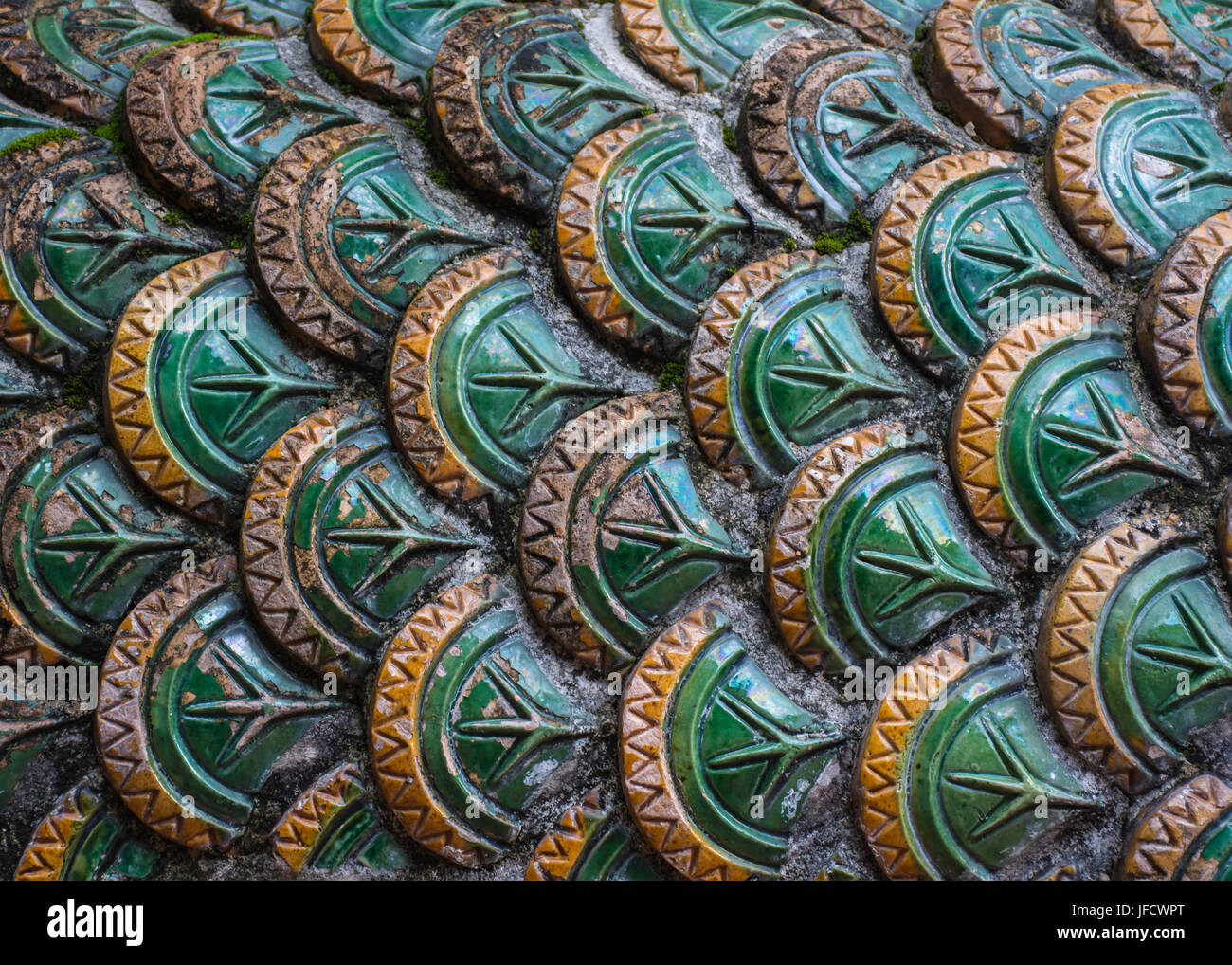 Thai design pattern of Naga Stock Photo - Alamy