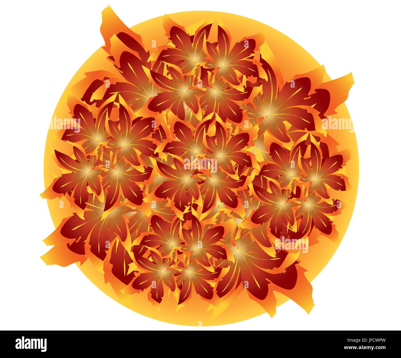 Golden leaves in autumn Stock Vector Images - Alamy