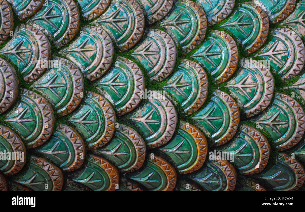 Thai design pattern of Naga Stock Photo - Alamy