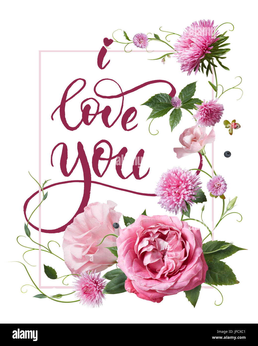 I love you Valentine's card Stock Photo - Alamy