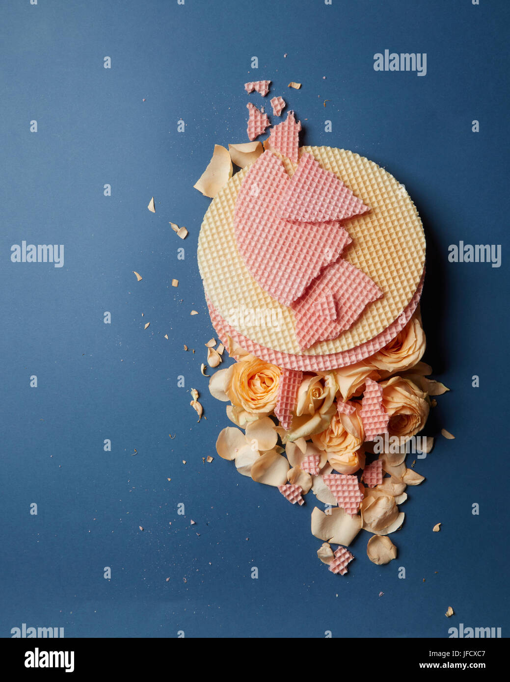 Waffles as decoration of background Stock Photo - Alamy