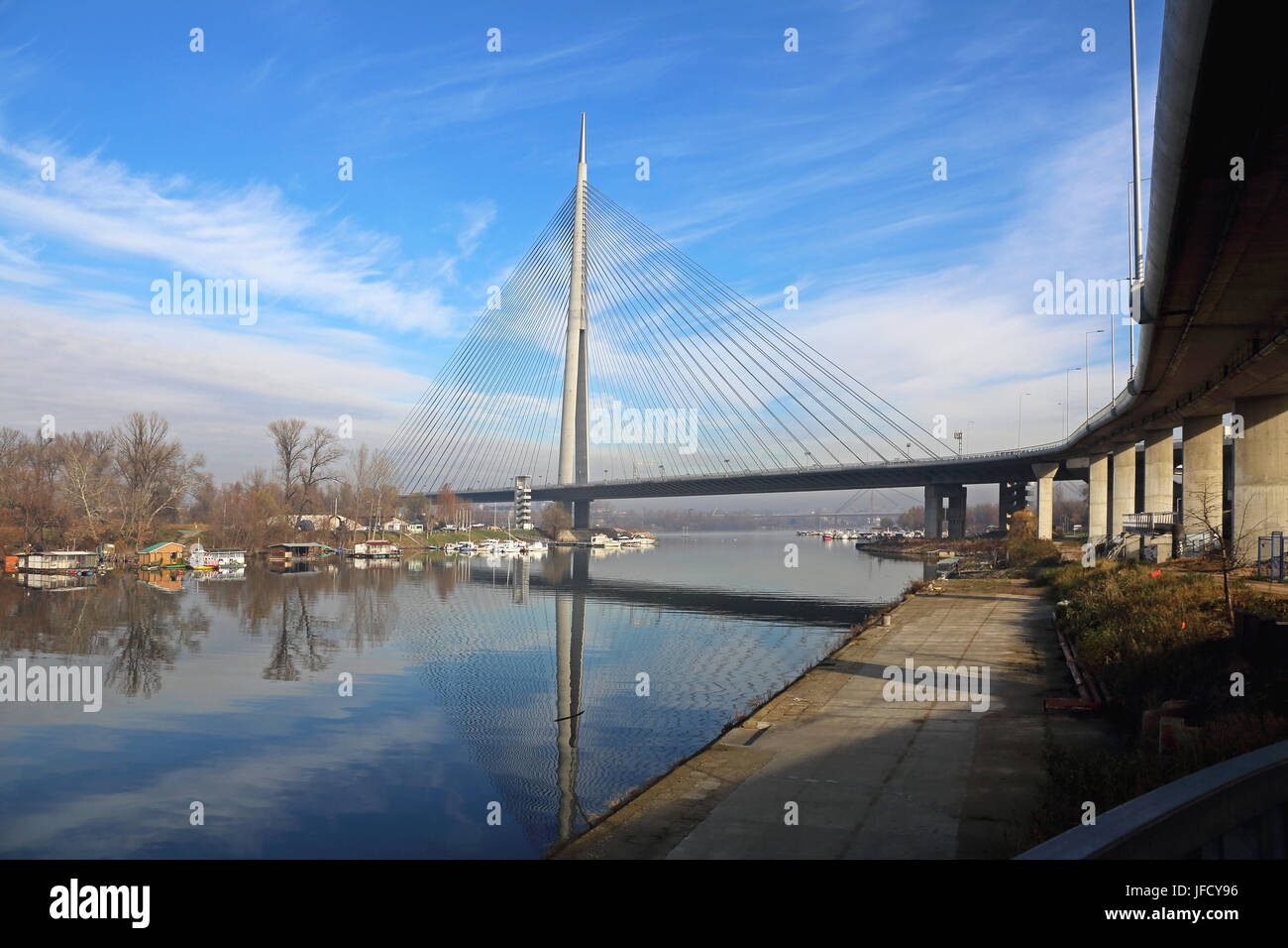 Belgrade Ada Bridge Stock Photo - Alamy