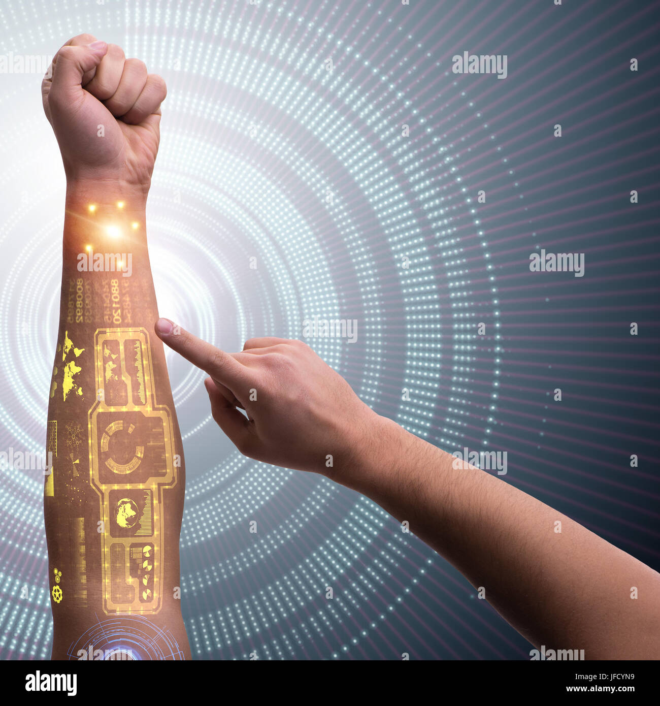 Human robotic hand in futuristic concept Stock Photo - Alamy