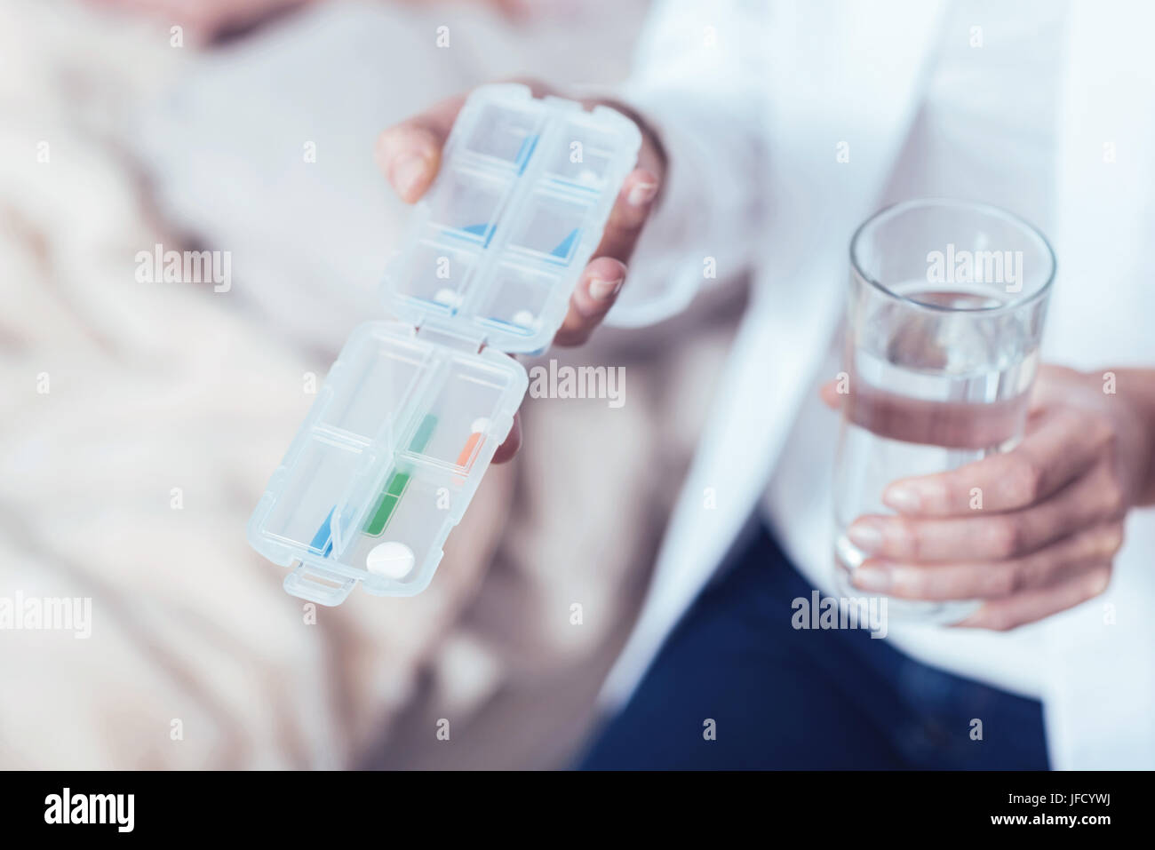 Make the right choice. Proficient helpful medical doctor standing in ...