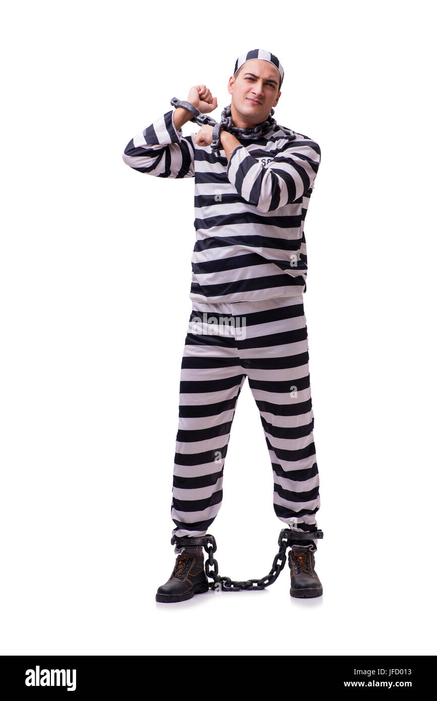 Man prisoner isolated on white background Stock Photo - Alamy