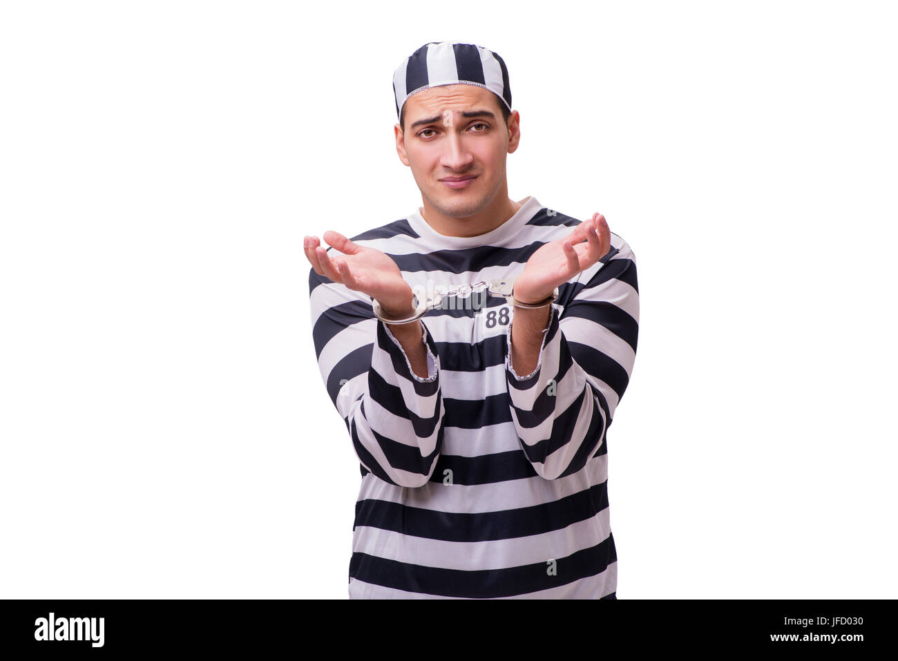 Man prisoner isolated on white background Stock Photo - Alamy
