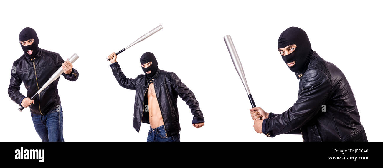 Male thug isolated on the white Stock Photo - Alamy