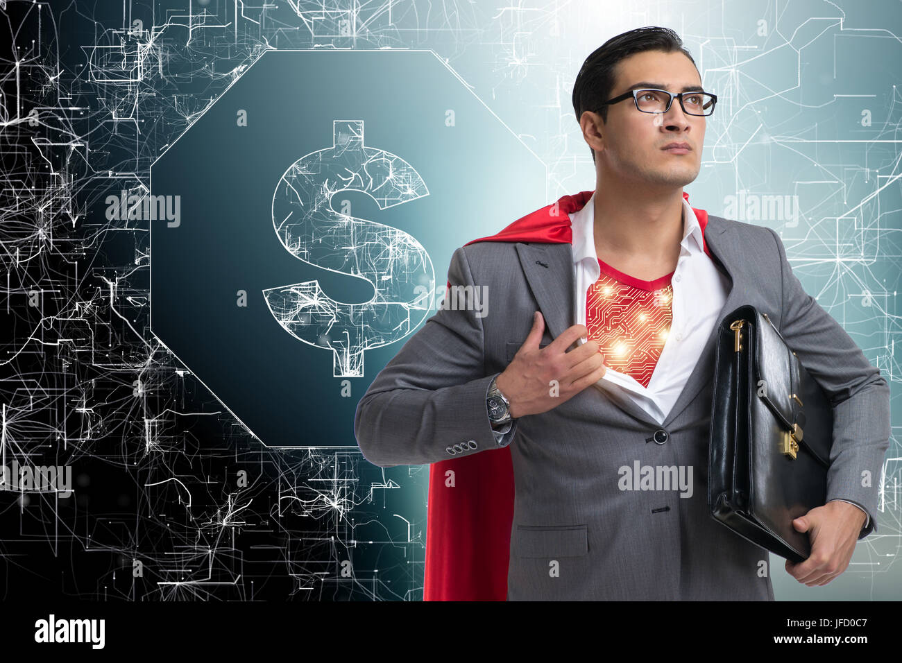 Superhero flying money hi-res stock photography and images - Alamy