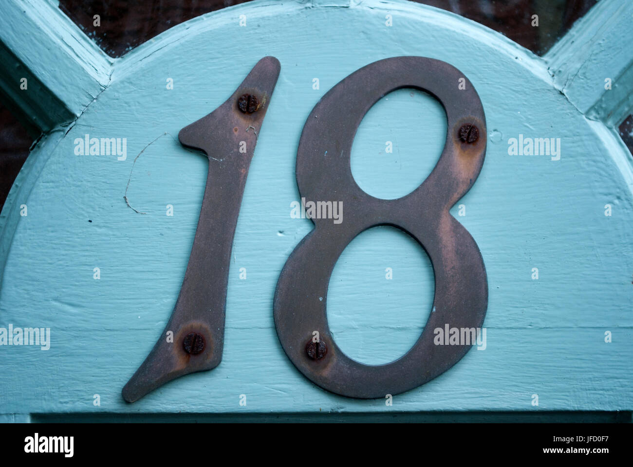 Door with number 18 on it Stock Photo - Alamy