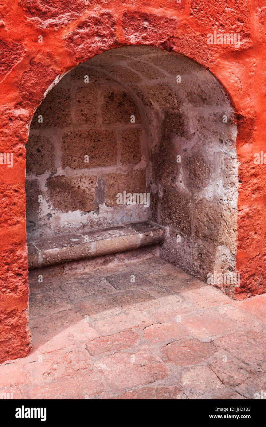bench in a wall niche Stock Photo - Alamy