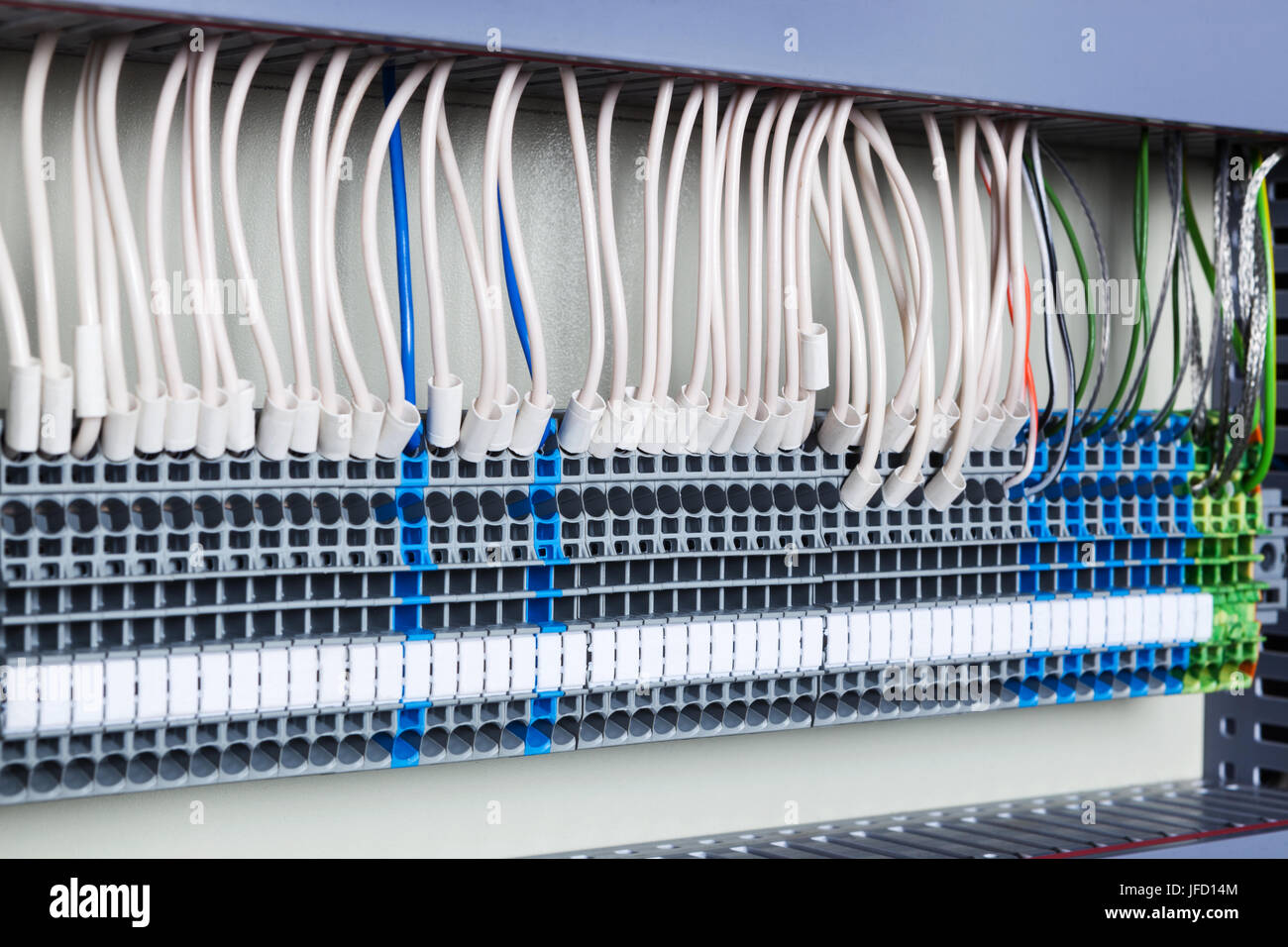 wiring in the control cabinet Stock Photo - Alamy