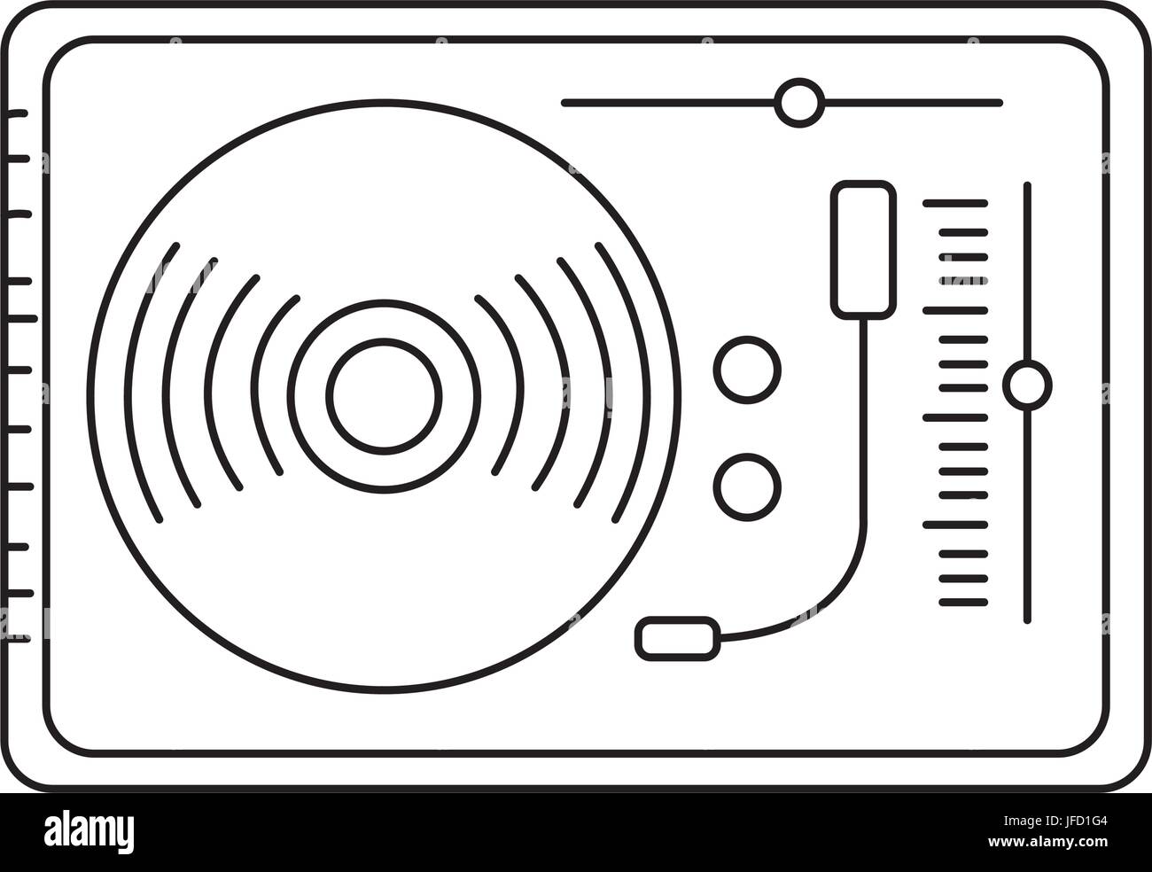line turntable to listen and play music Stock Vector Image & Art - Alamy