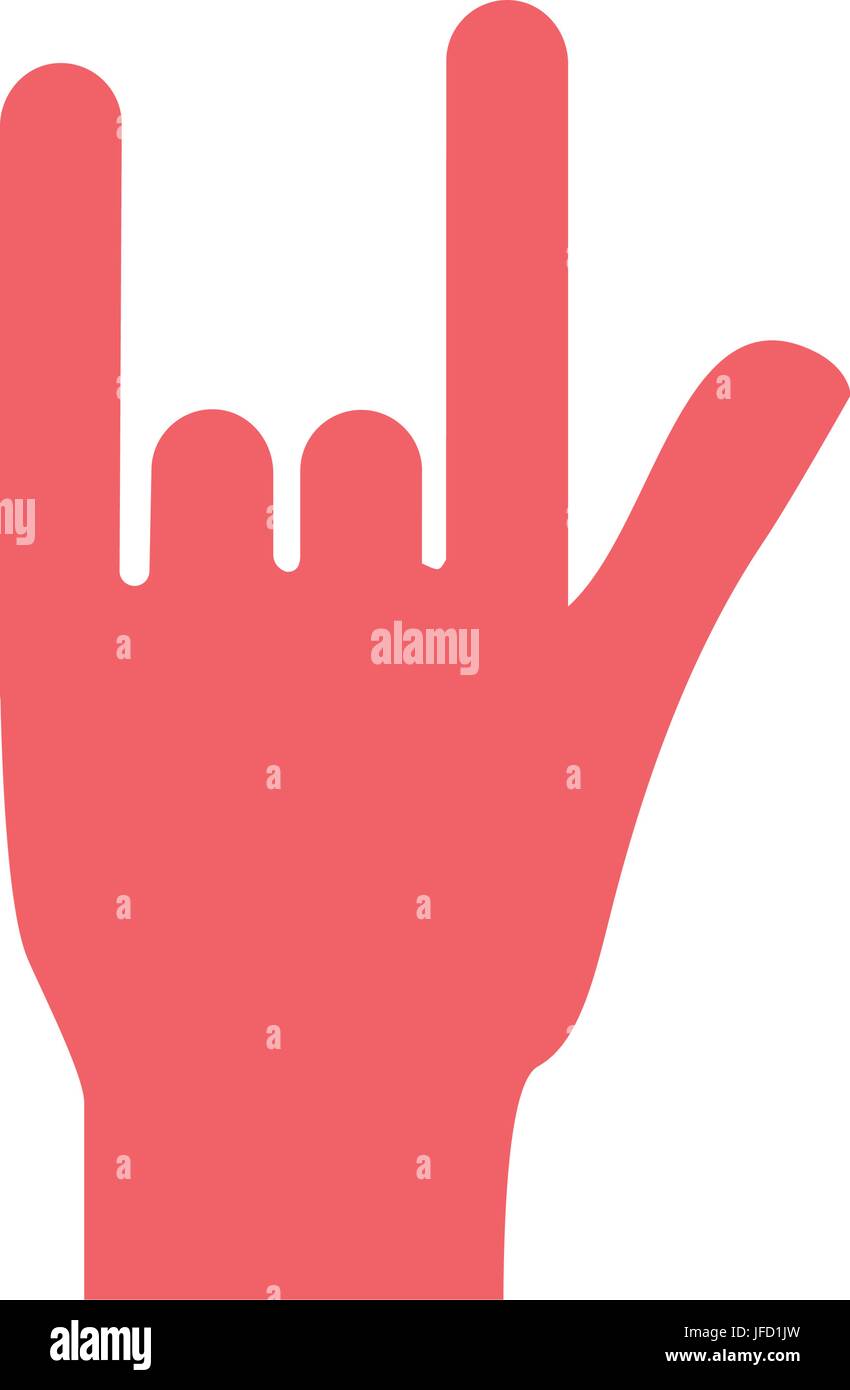 hand with rock symbol and musical signals Stock Vector Image & Art - Alamy