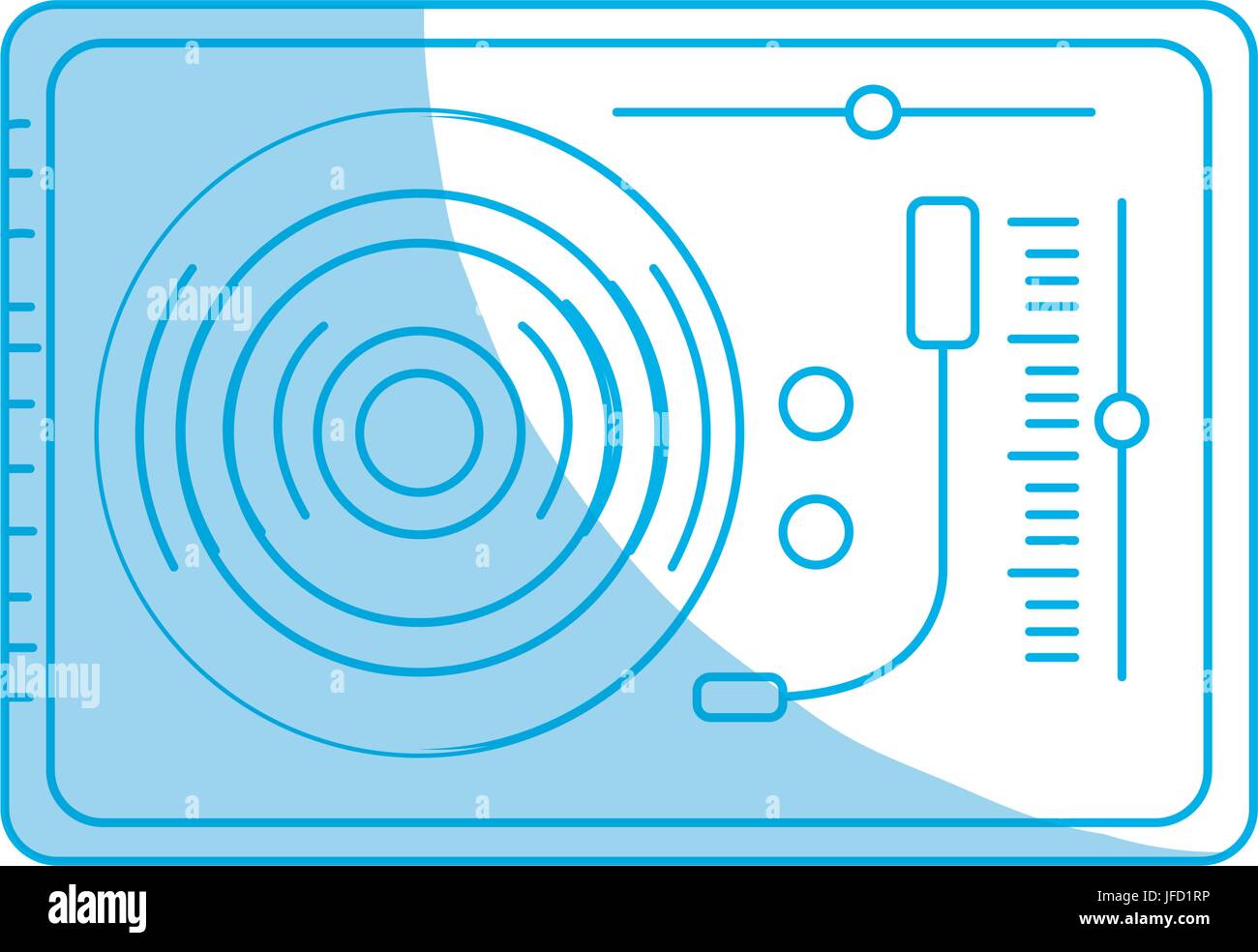 silhouette turntable to listen and play music Stock Vector Image & Art ...