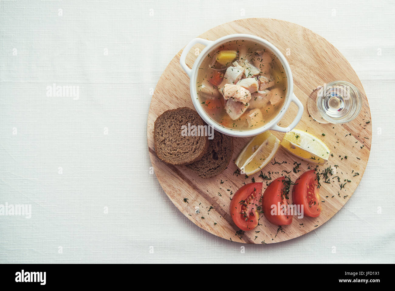 Russian traditional fish soup Stock Photo - Alamy