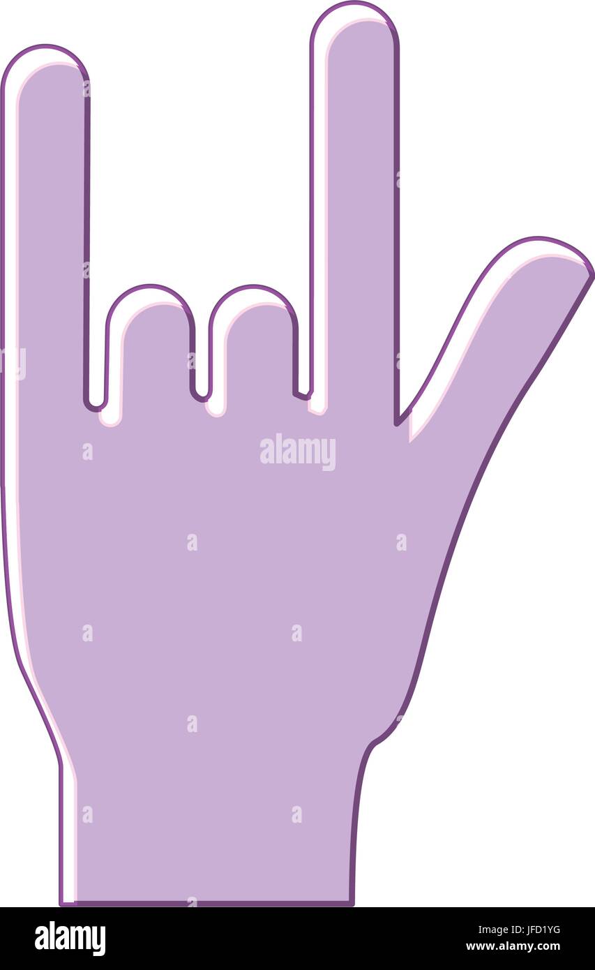 hand with rock symbol and musical signals Stock Vector Image & Art - Alamy