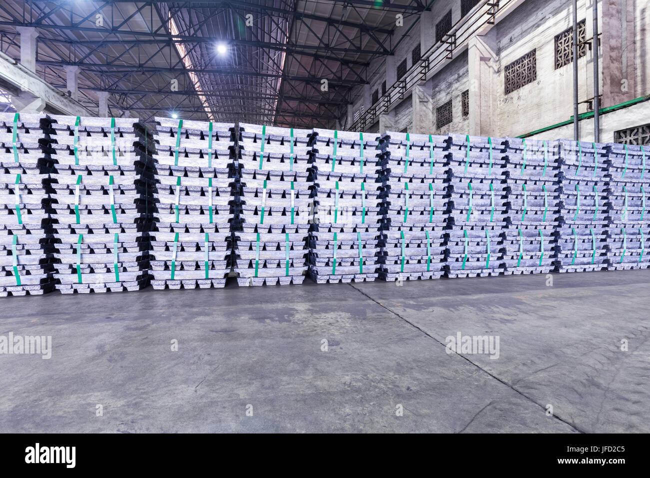 lead ingots in a factory warehouse Stock Photo - Alamy