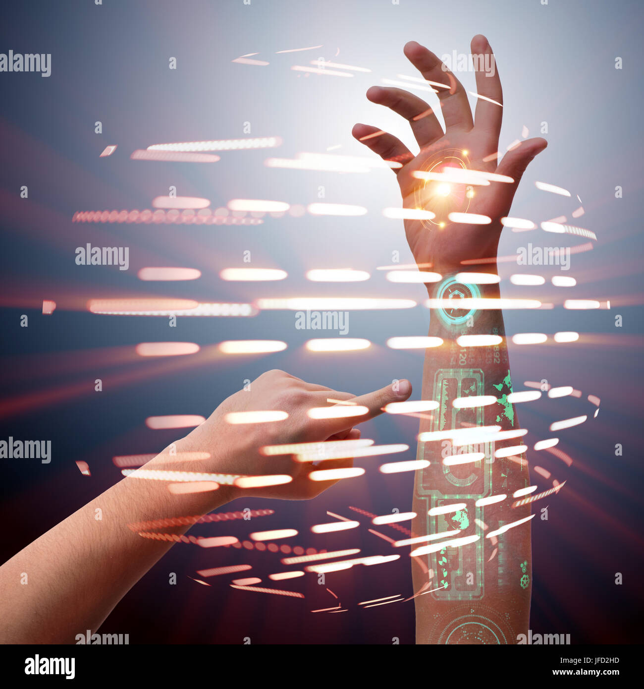 Human robotic hand in futuristic concept Stock Photo - Alamy