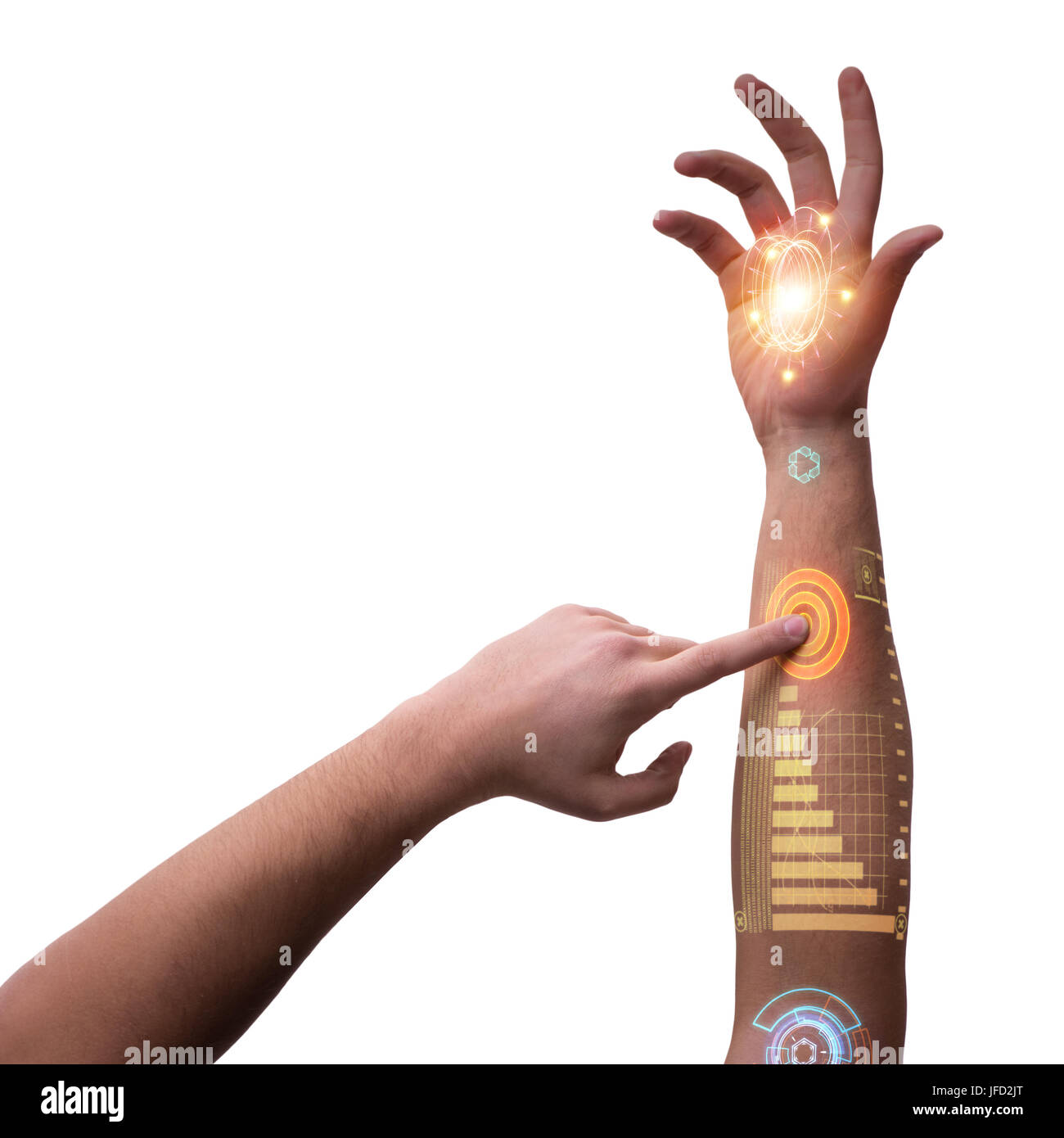 Human robotic hand in futuristic concept Stock Photo - Alamy