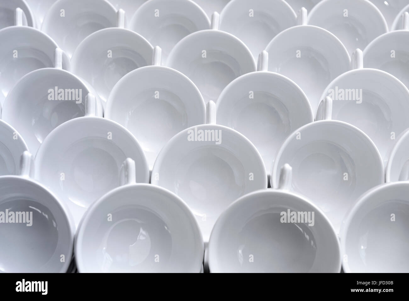 Background of White Tea Cups Pattern Stock Photo - Alamy