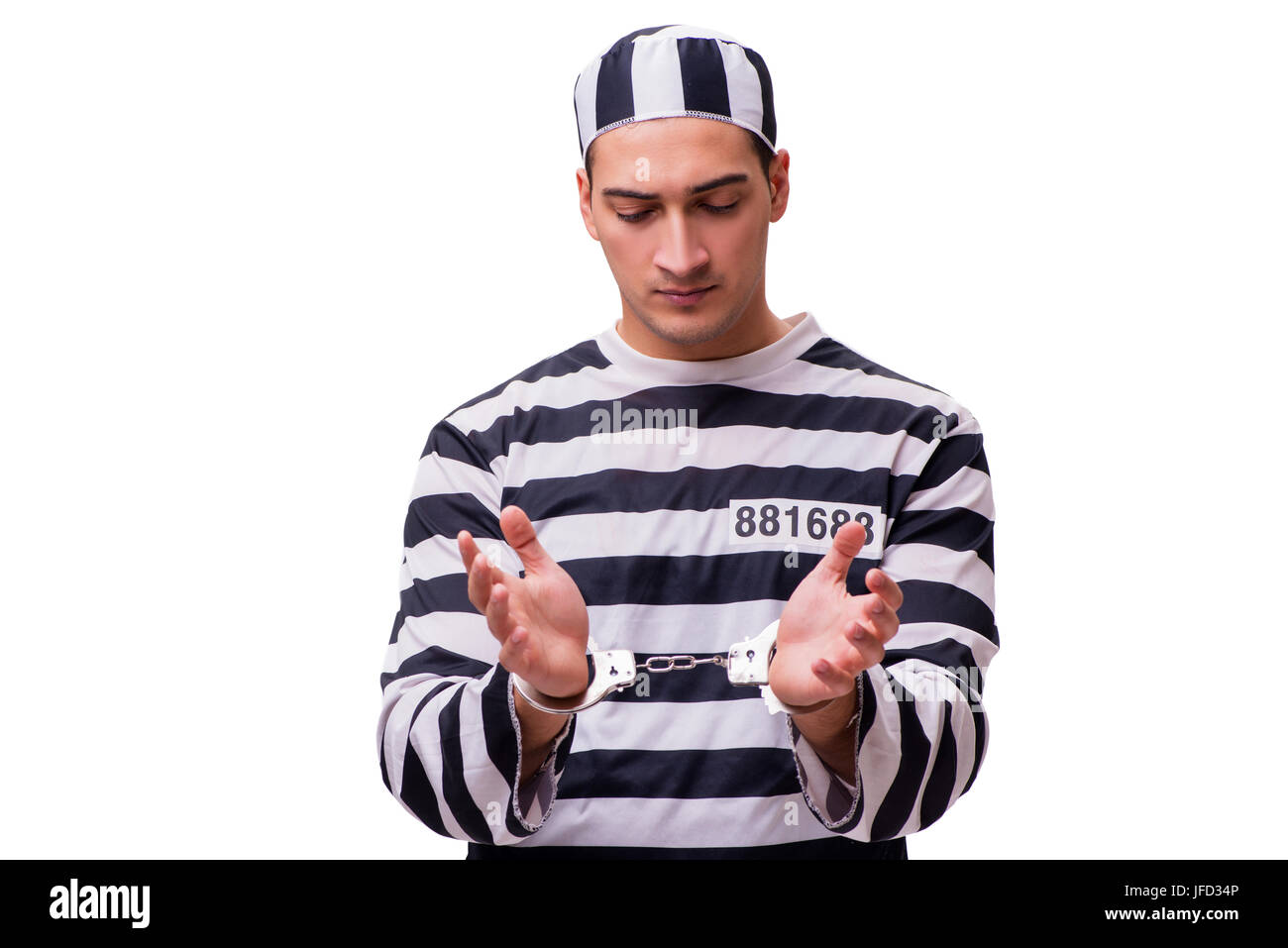 Man prisoner isolated on white background Stock Photo - Alamy
