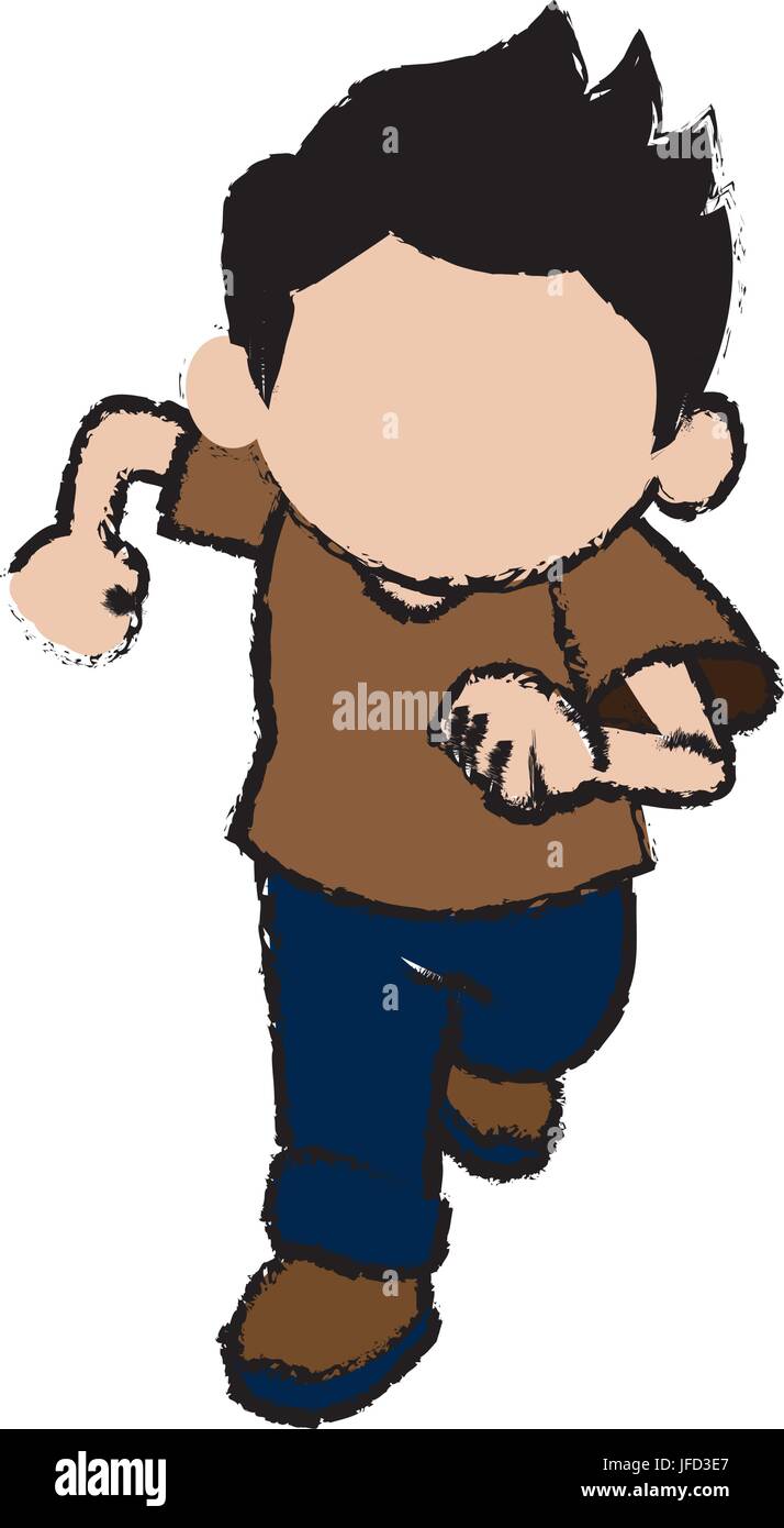 cute boy character comic young happy icon Stock Vector Image & Art - Alamy