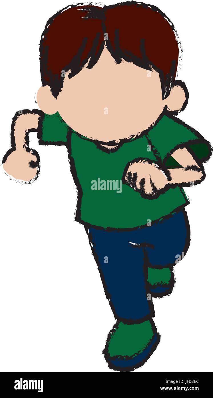 cute boy character comic young happy icon Stock Vector Image & Art - Alamy